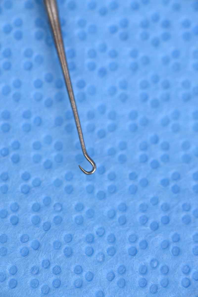 This small, single-pronged hook is used for retraction, dissection, and removal of tissues ...